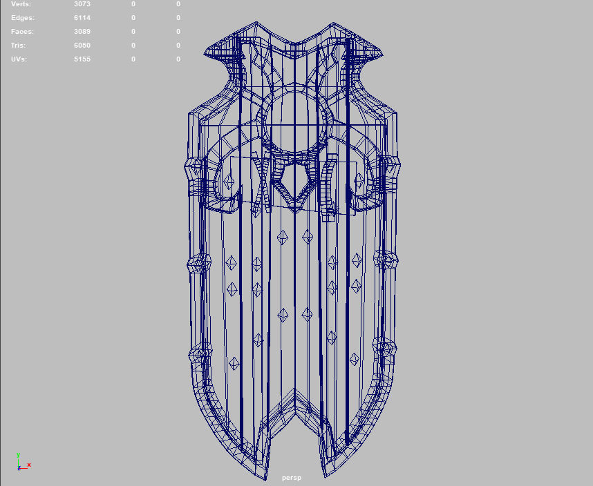 Curved Simple Shield 3D model | CGTrader