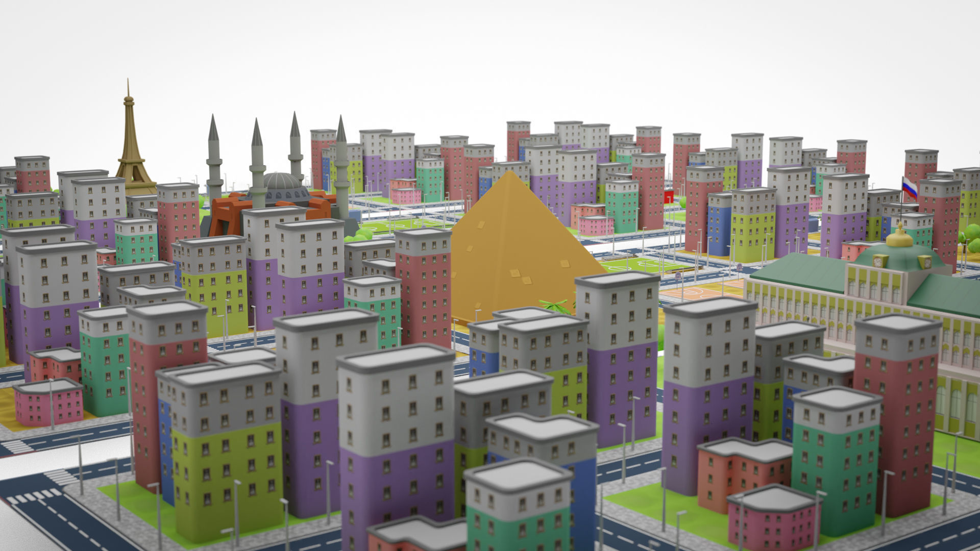 City 3D Models for Hyper Casual Games free VR / AR / low-poly 3D model ...