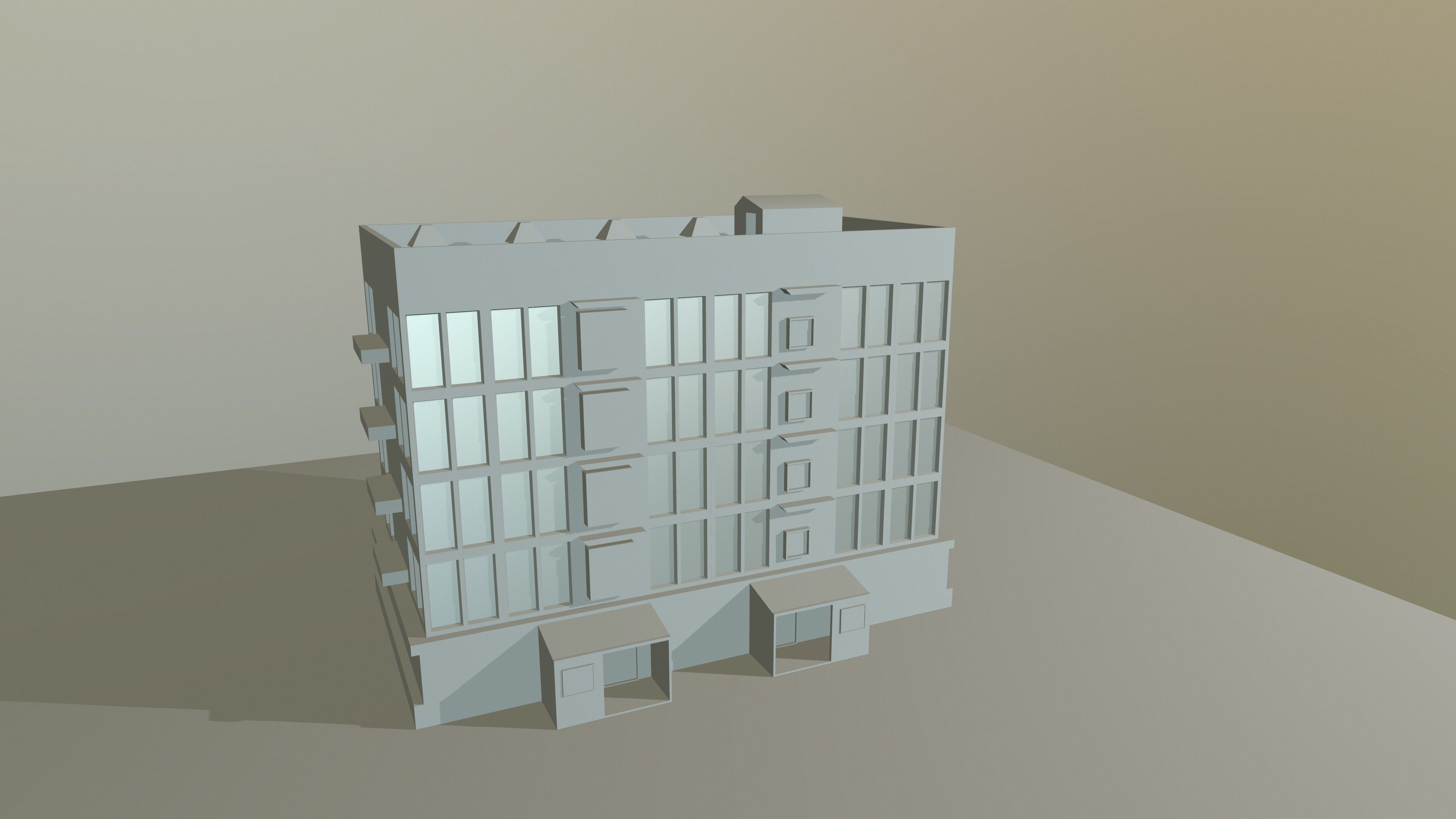 3D model small city block VR / AR / low-poly | CGTrader