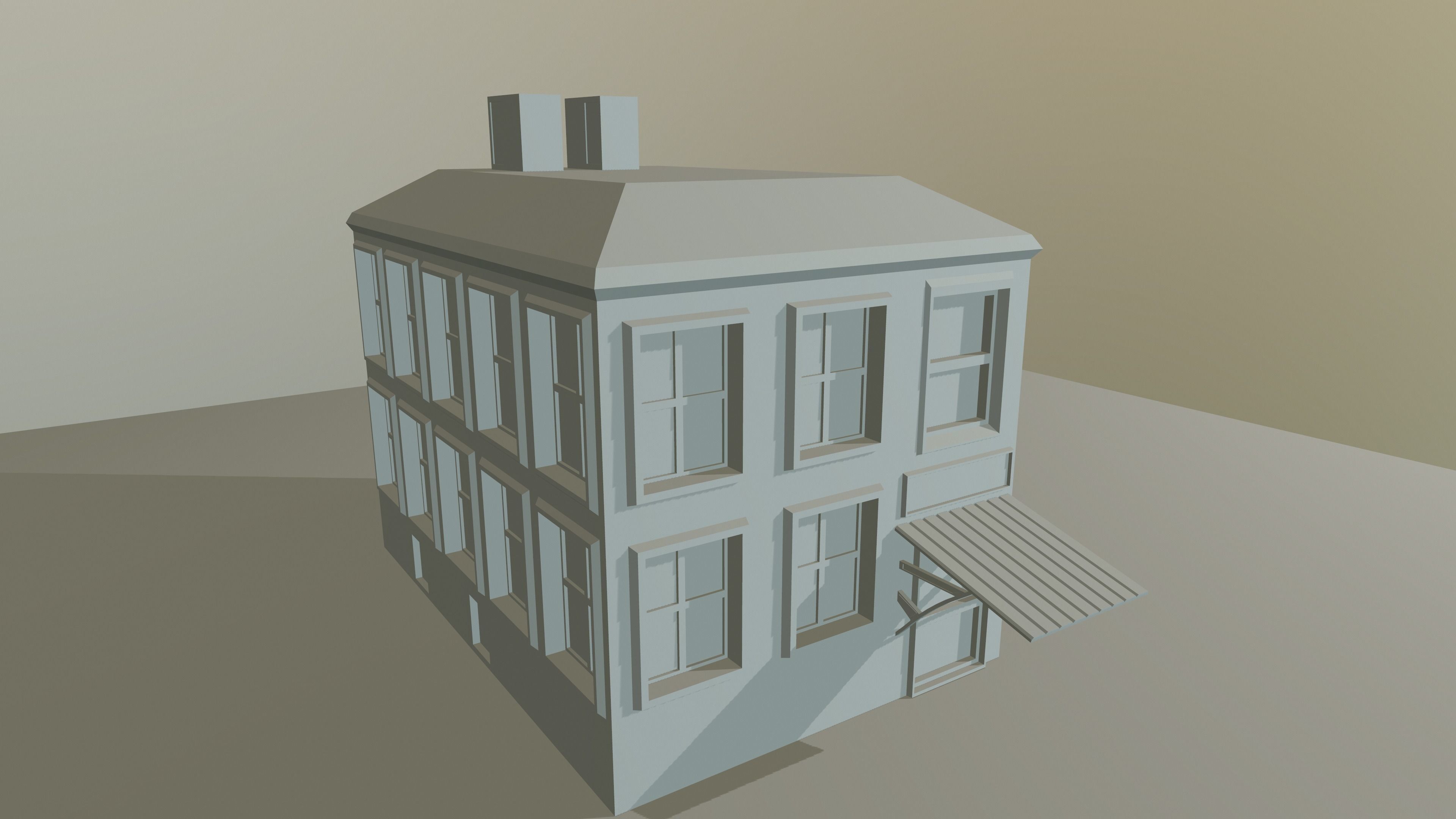 3D model small city block VR / AR / low-poly | CGTrader
