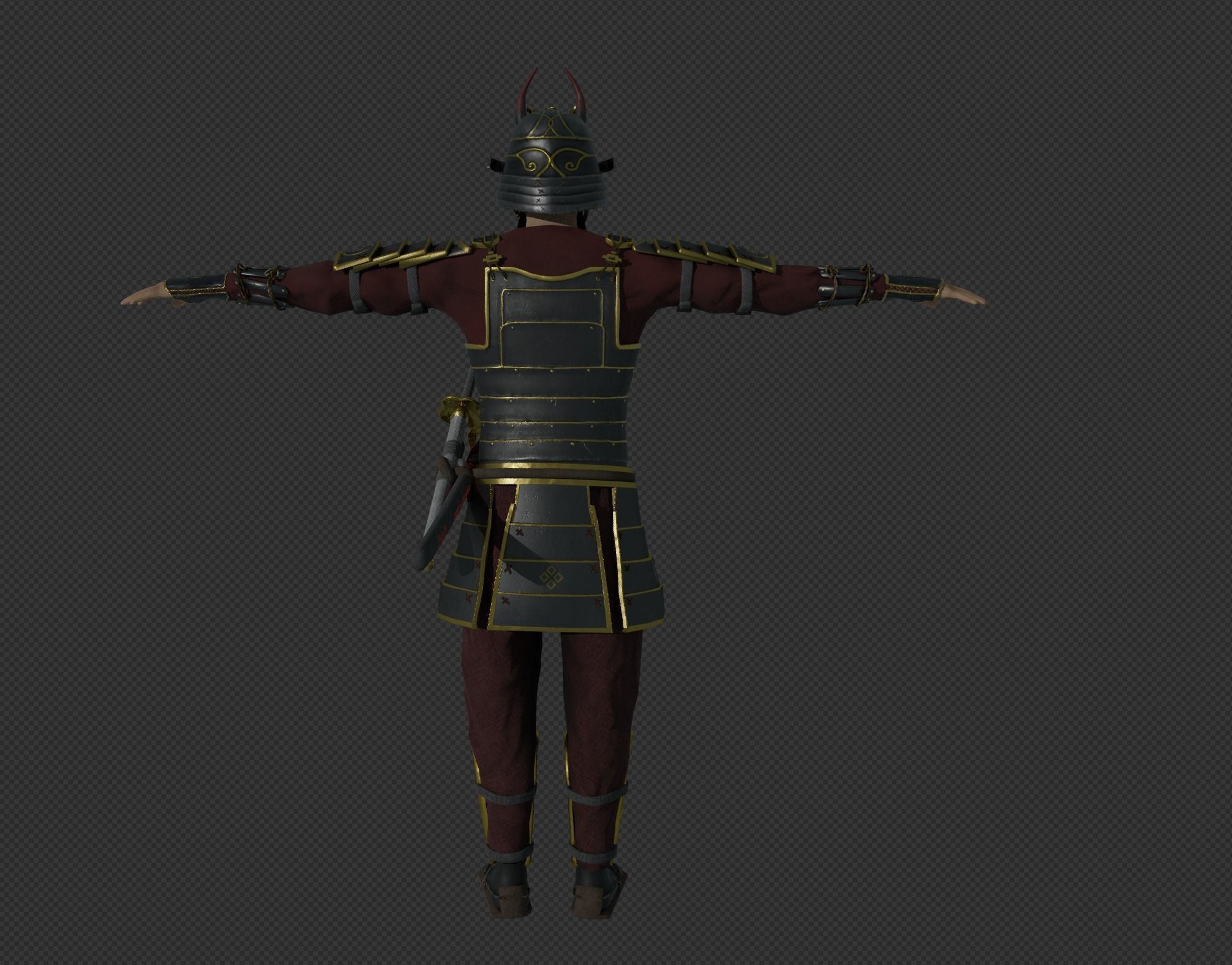 Samurai japanese free VR / AR / low-poly 3D model animated rigged ...