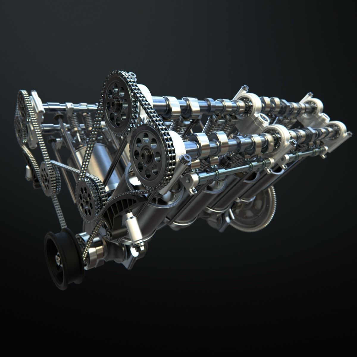 V8 Engine Working Animated 3D model animated rigged | CGTrader