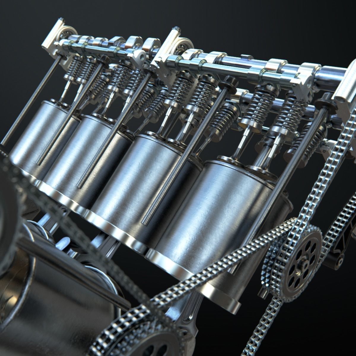 V8 Engine Working Animated 3D model animated rigged | CGTrader
