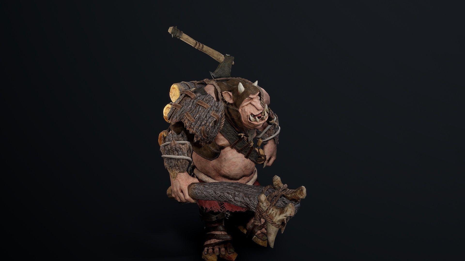 3D model Troll Lumberjack VR / AR / low-poly | CGTrader