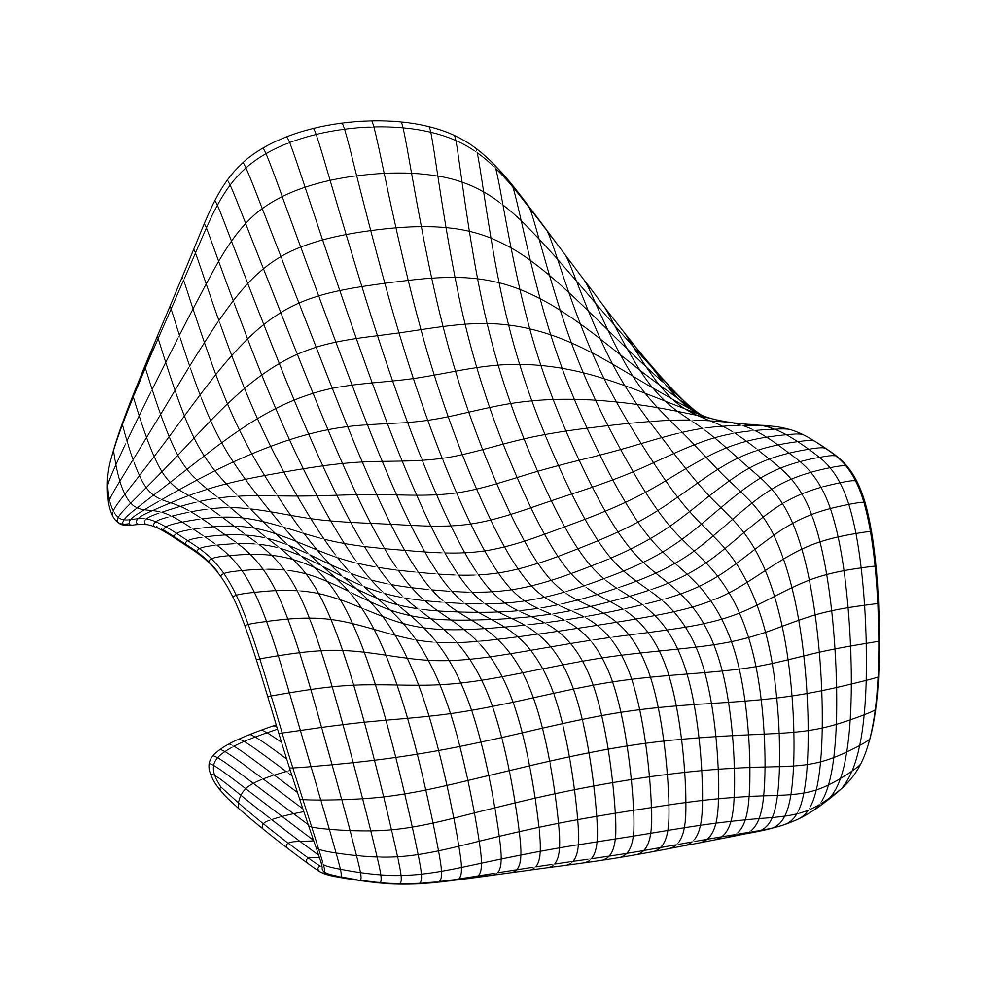 Modern soft-contoured chair 3D model | CGTrader
