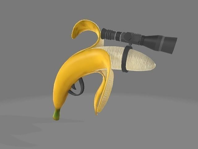 Banana-Gun-with-Scope 3D model | CGTrader
