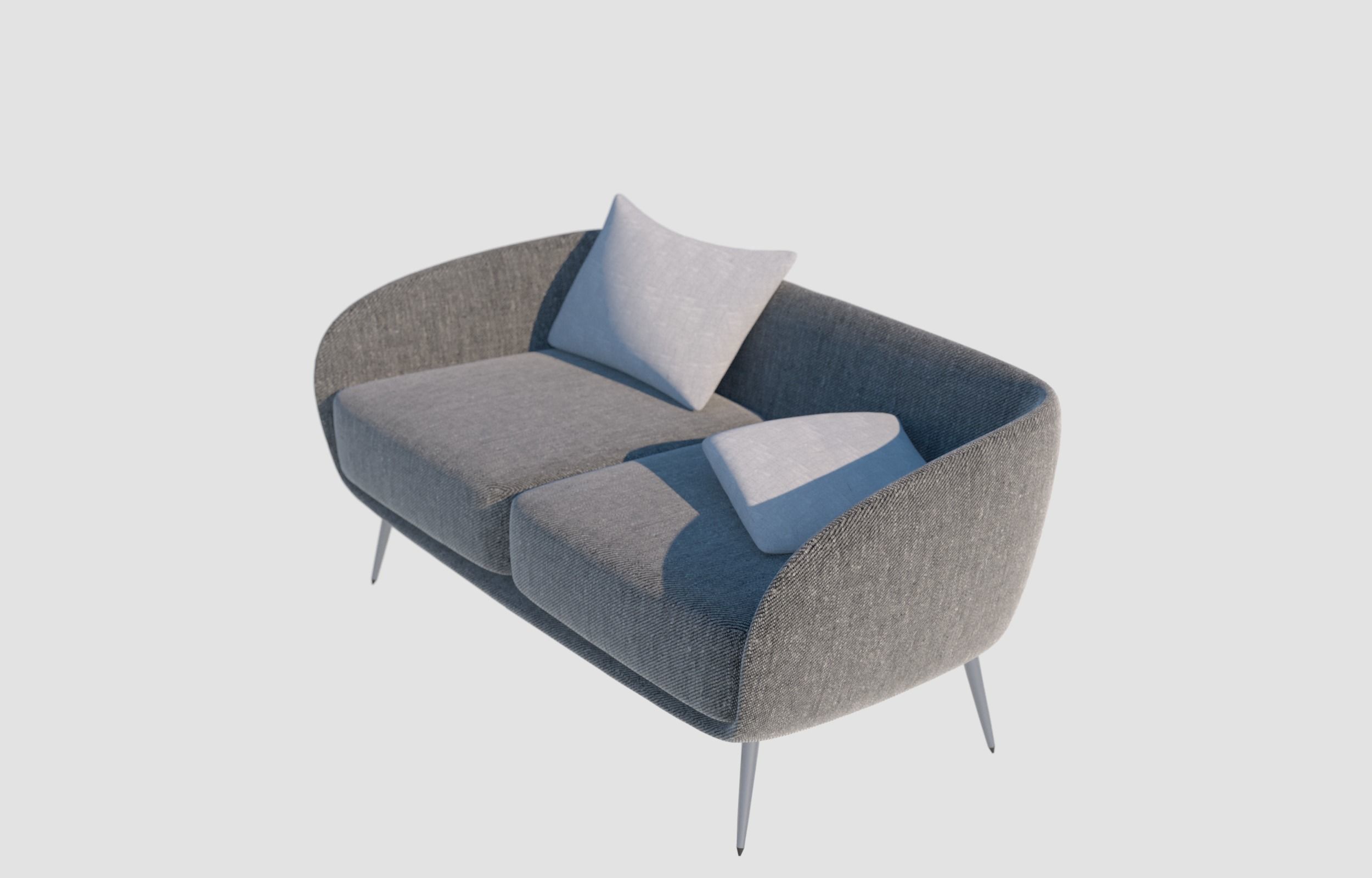 Clean Curved Revit Solid Sofa 3D model | CGTrader