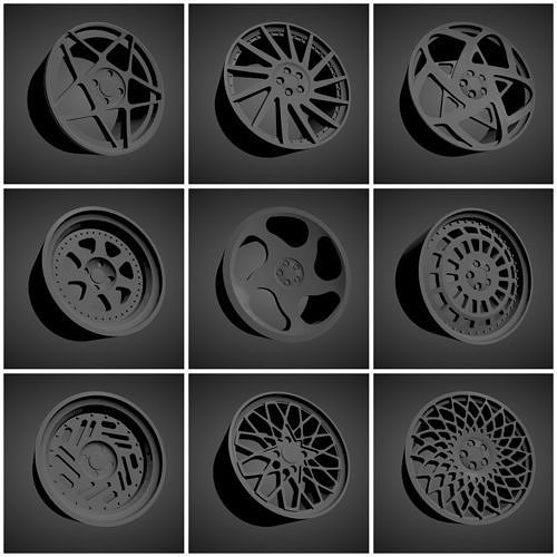 JNC scalable and Printable rims 3D Model Collection | CGTrader