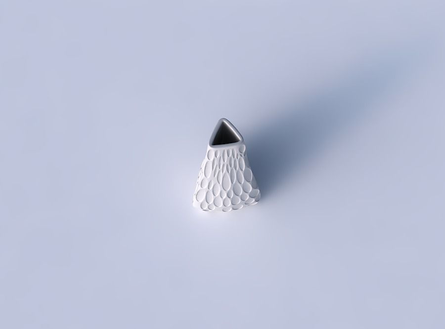 Vase puffy tipped triangle with bubbles 3D model 3D printable | CGTrader