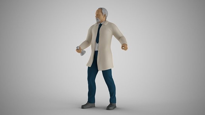 Professor old man in coat 3D model 3D printable | CGTrader