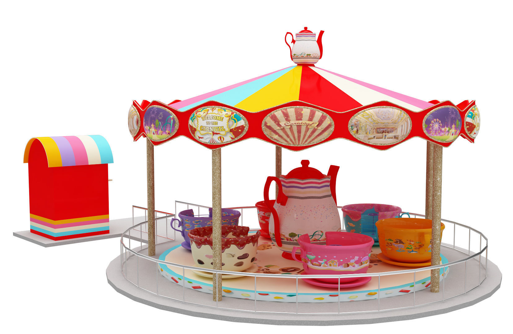 3D model Tea Cup Ride VR / AR / low-poly | CGTrader