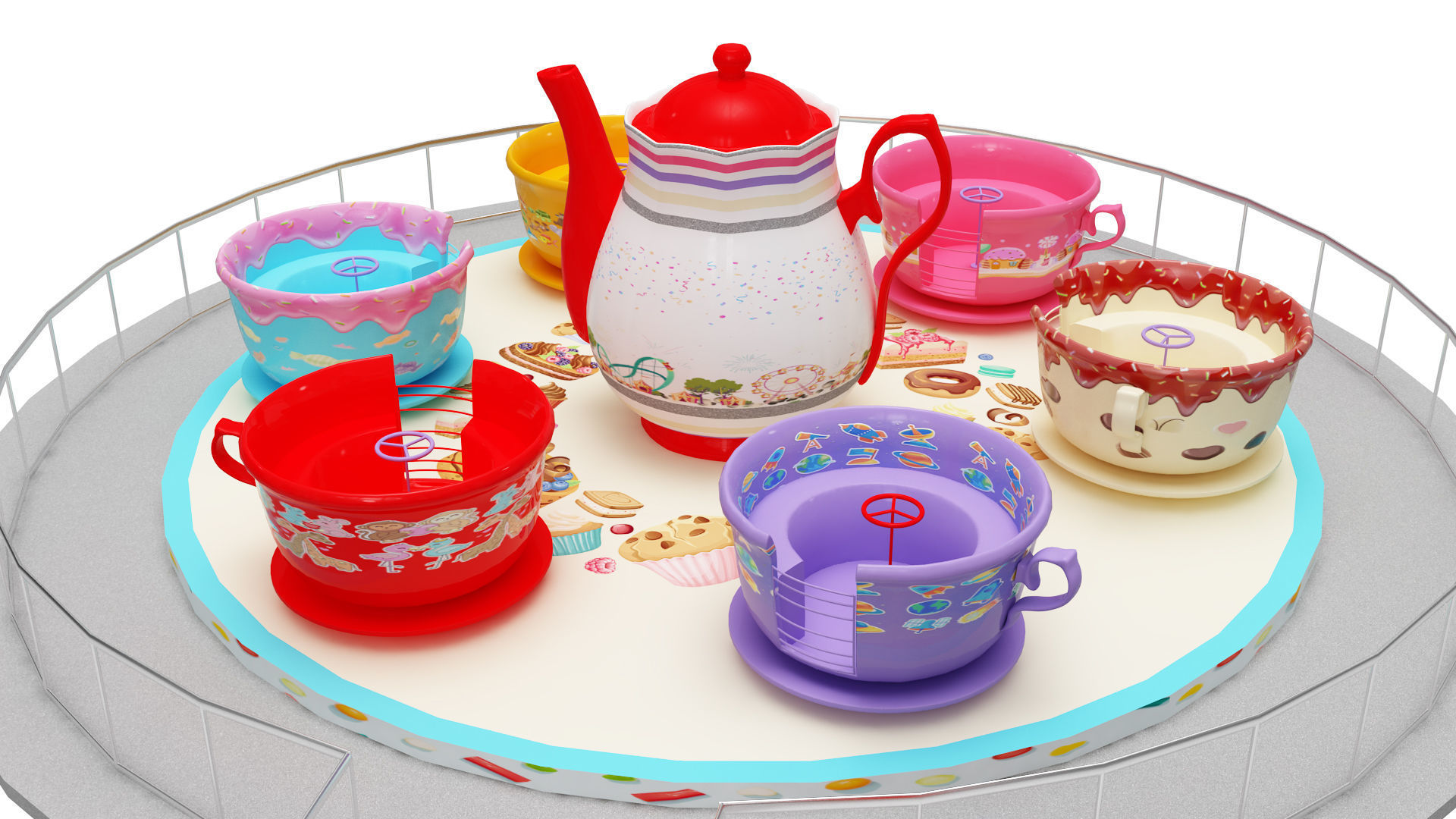 3D model Tea Cup Ride VR / AR / low-poly | CGTrader