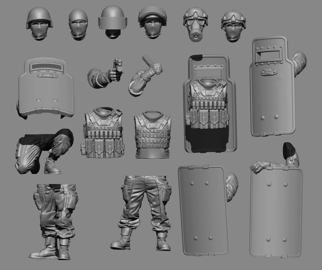 Riot Shields 3D model 3D printable | CGTrader
