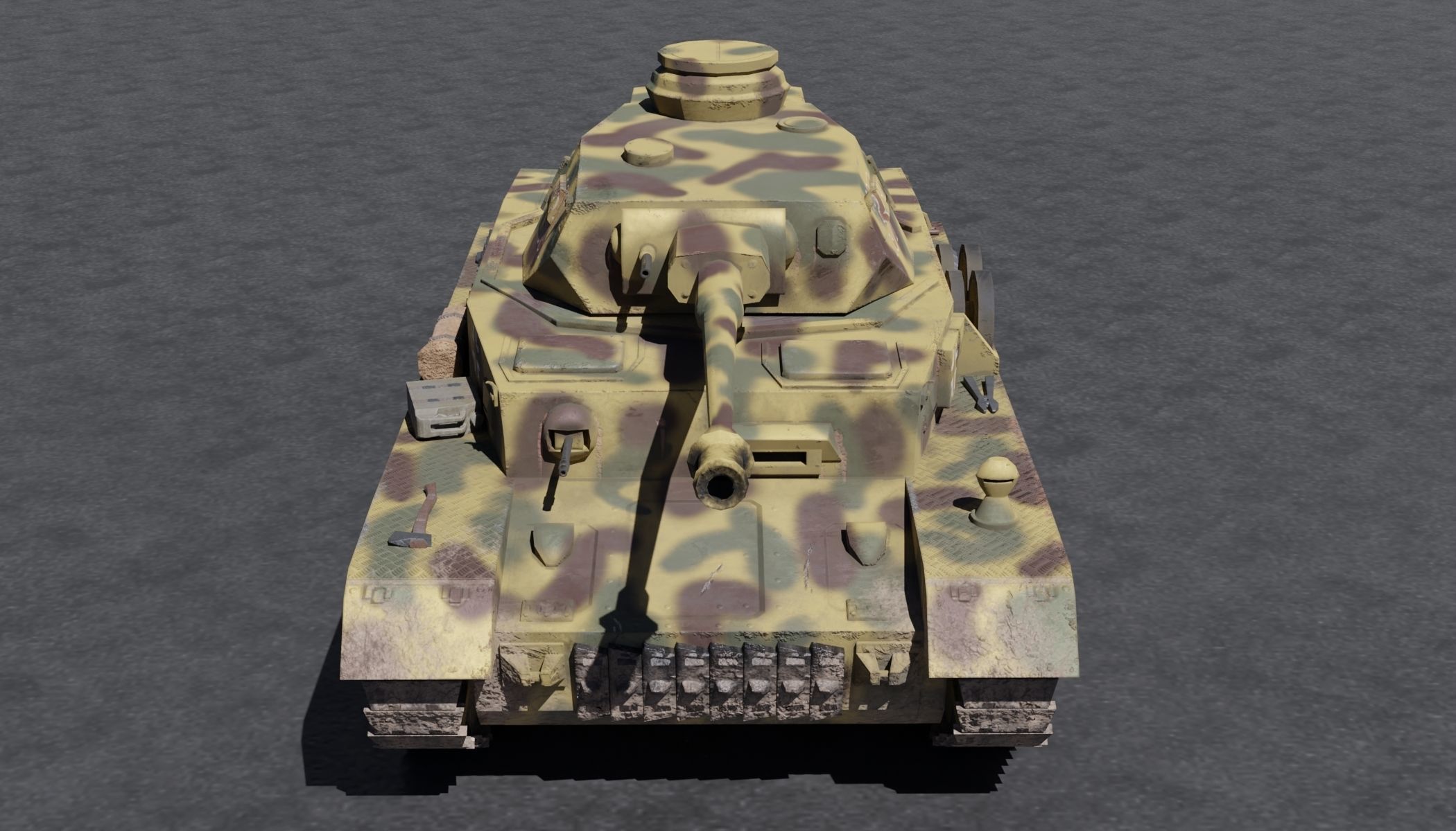 3D model Panzer IV German WW2 tank low poly PBR VR / AR / low-poly ...