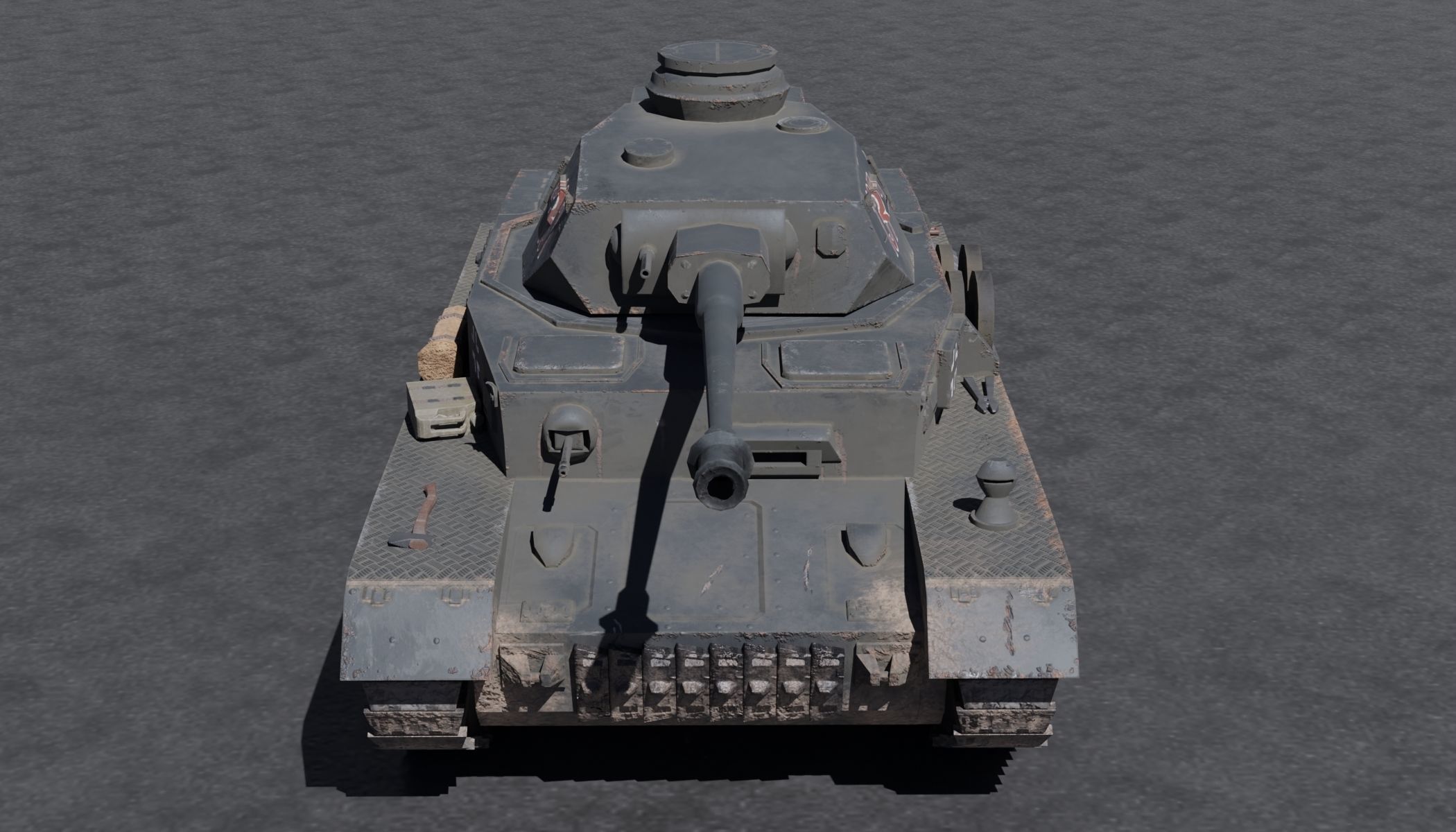 3D model Panzer IV German WW2 tank low poly PBR VR / AR / low-poly ...