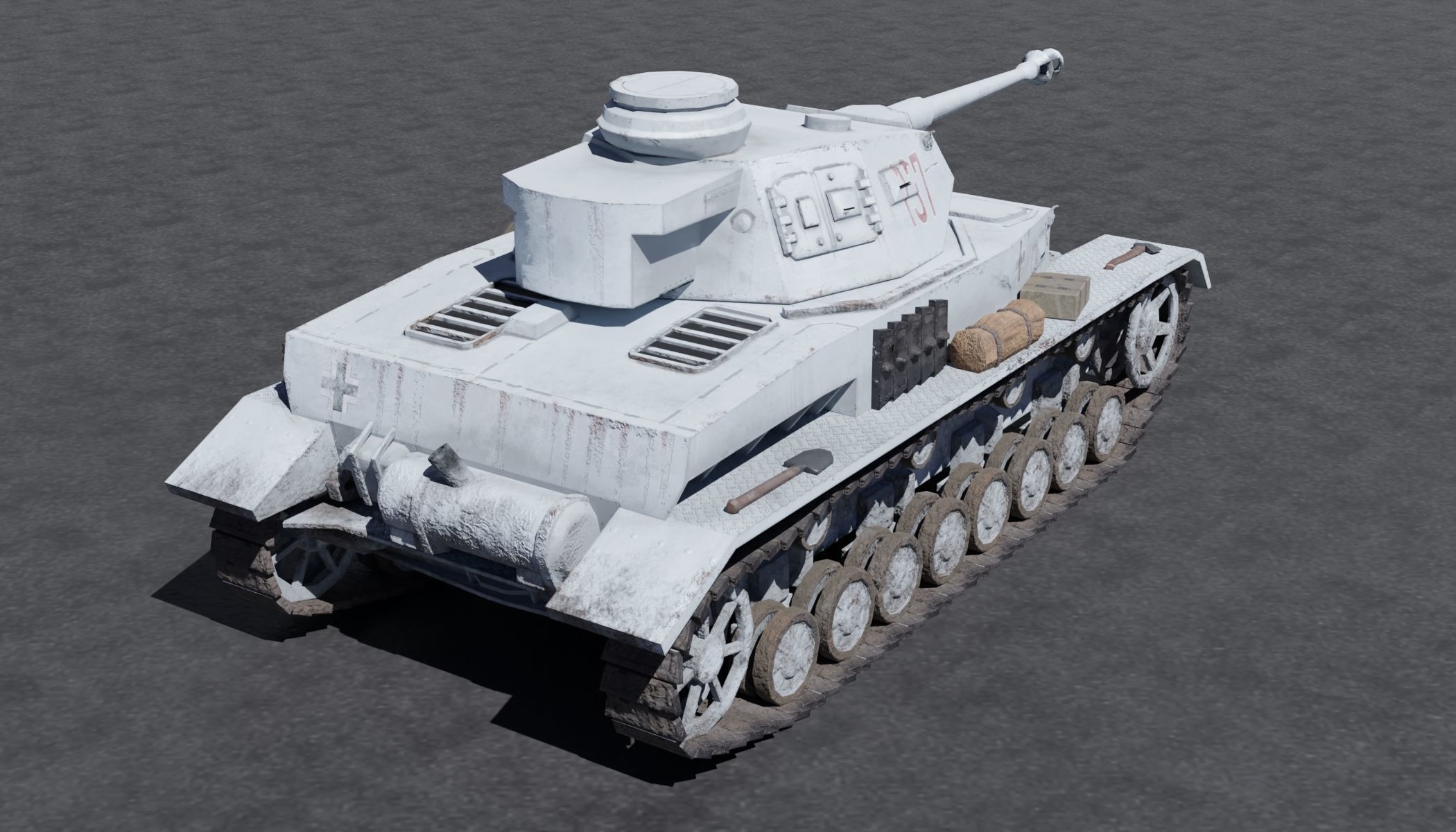 3D model Panzer IV German WW2 tank low poly PBR VR / AR / low-poly ...