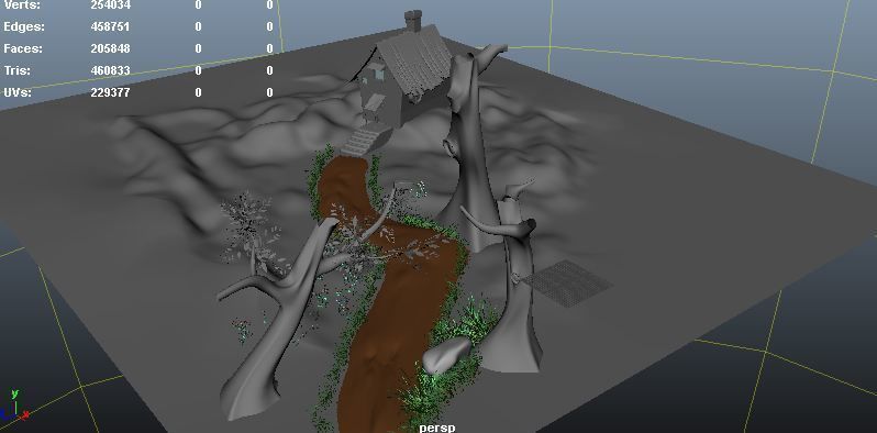 this is 3d background exterior model file type OBJ maya mb 3D model ...