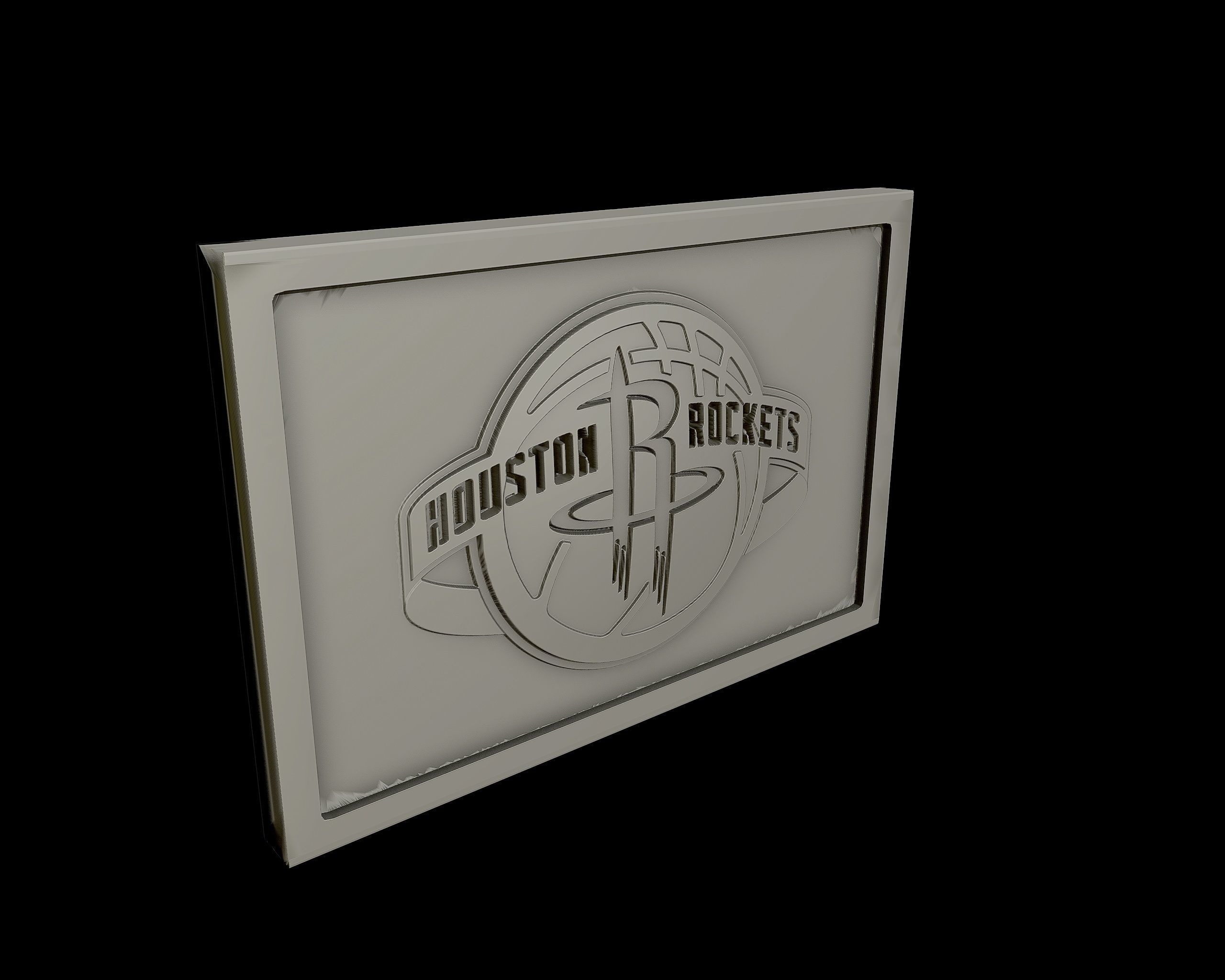 Houston Rockets logo relief 3D model 3D printable | CGTrader