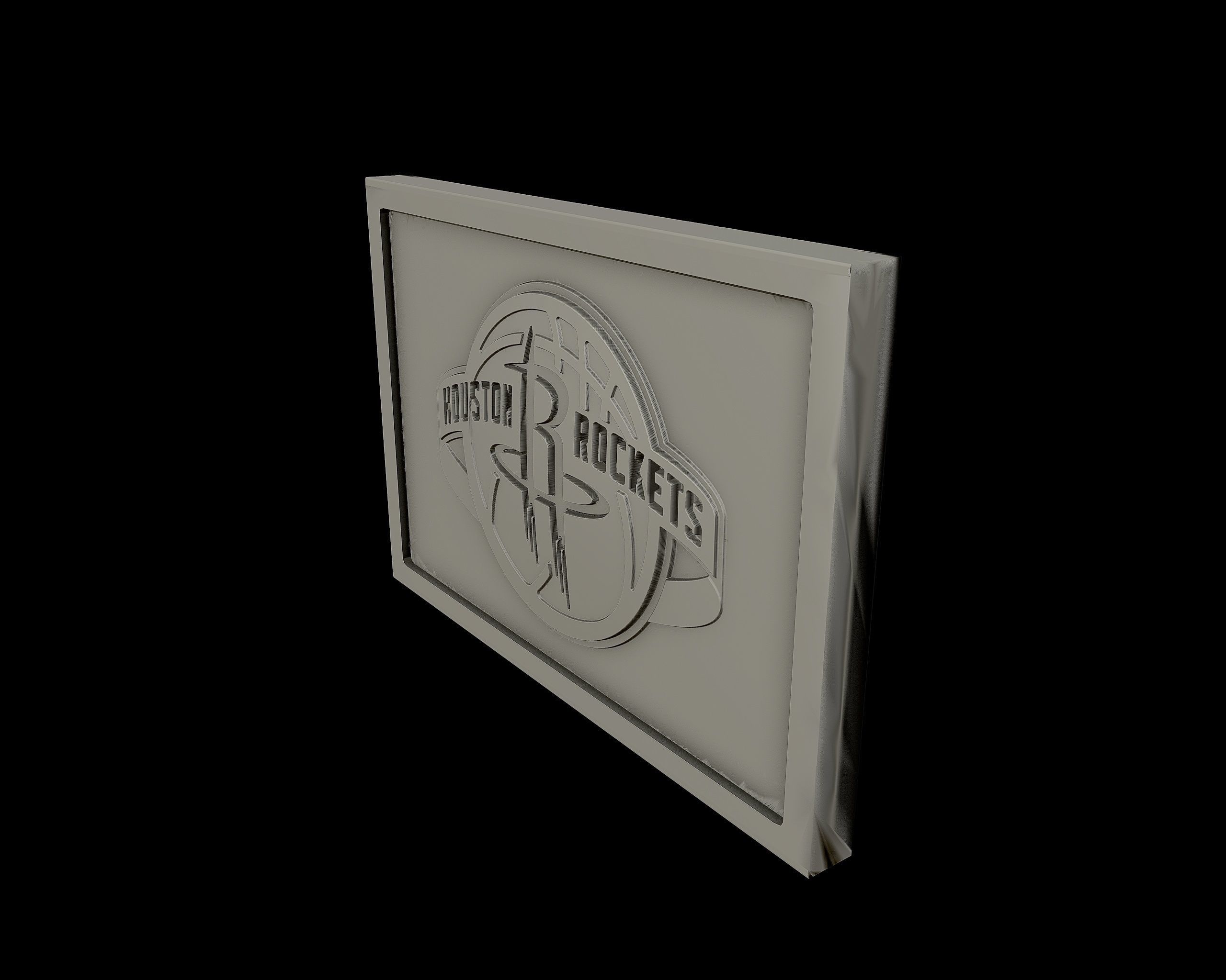 Houston Rockets logo relief 3D model 3D printable | CGTrader
