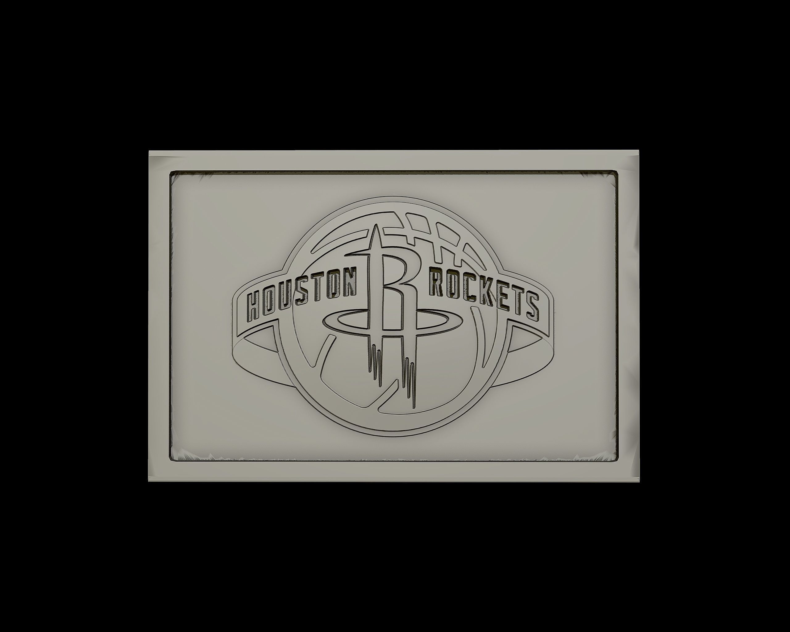 Houston Rockets logo relief 3D model 3D printable | CGTrader