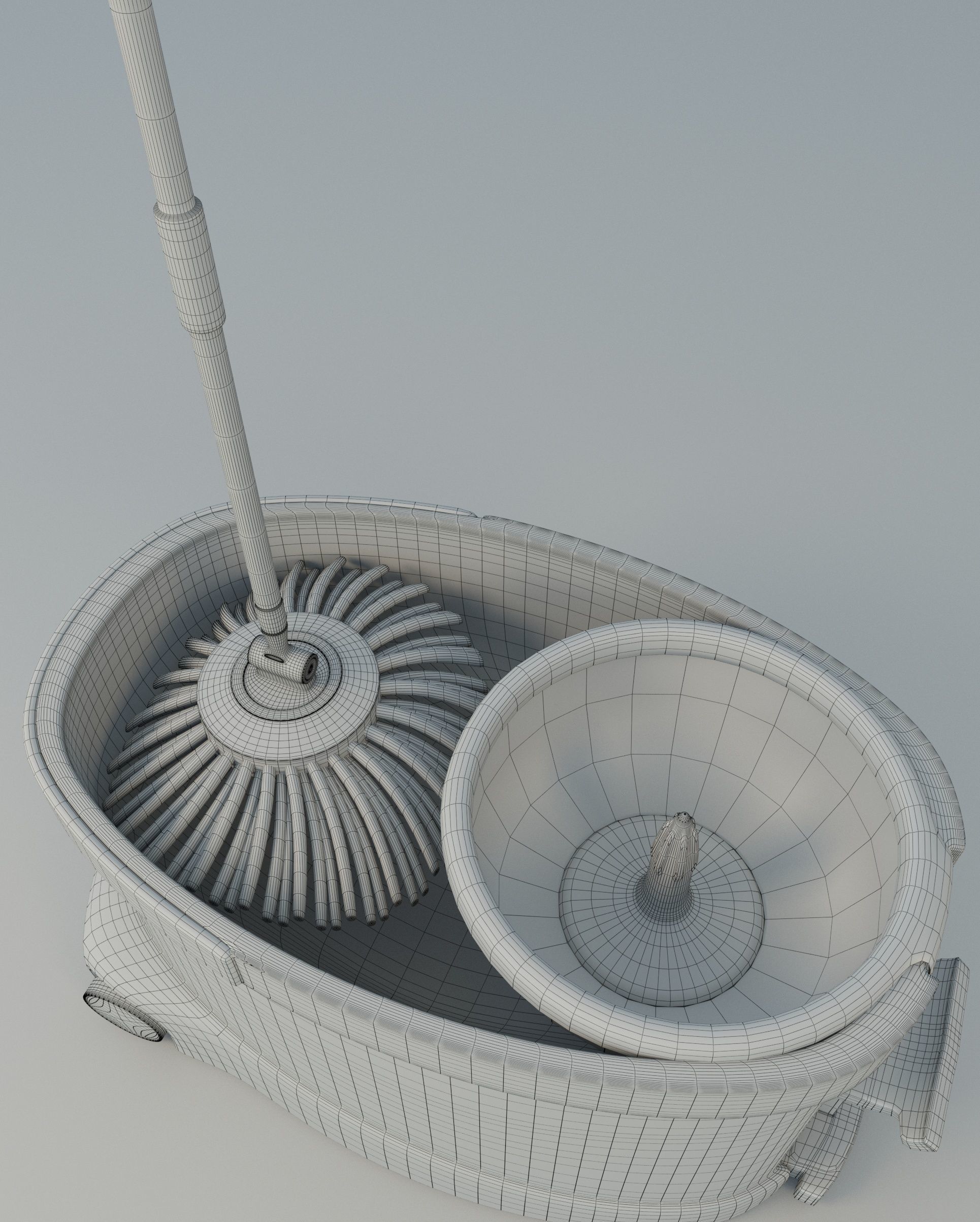 Modern bucket and mop with push-up 3D model | CGTrader