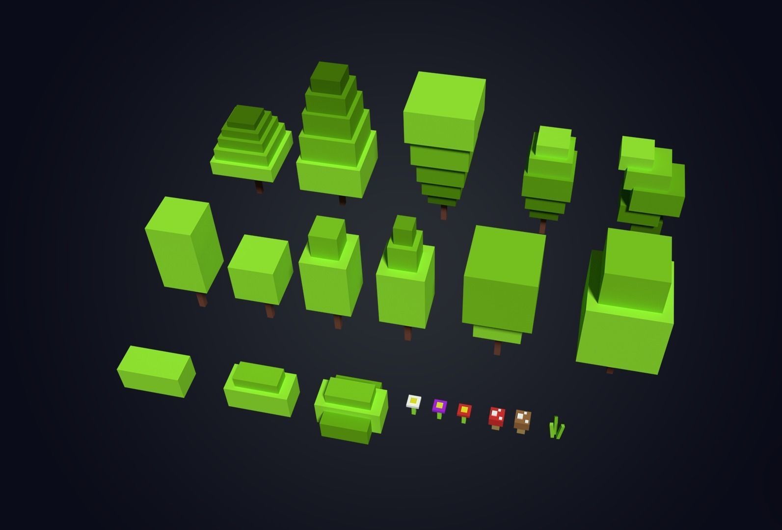 3D model Cubic Tree Asset VR / AR / low-poly | CGTrader