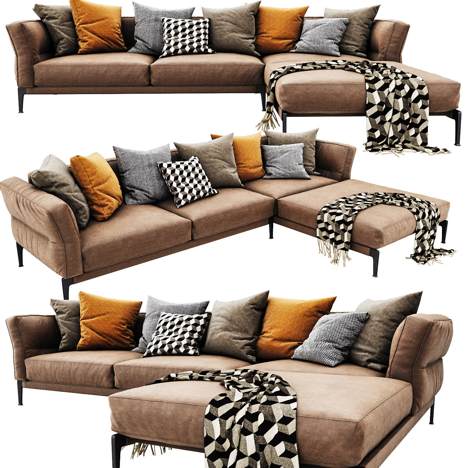 Flexform adda chaise lounge 3D model | CGTrader