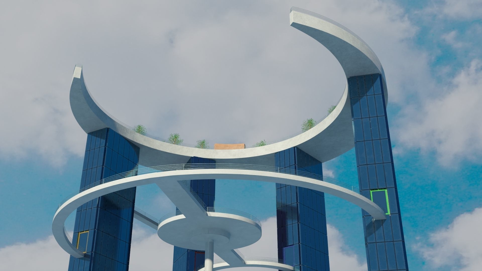 The Crescent Moon Towers 3D model | CGTrader