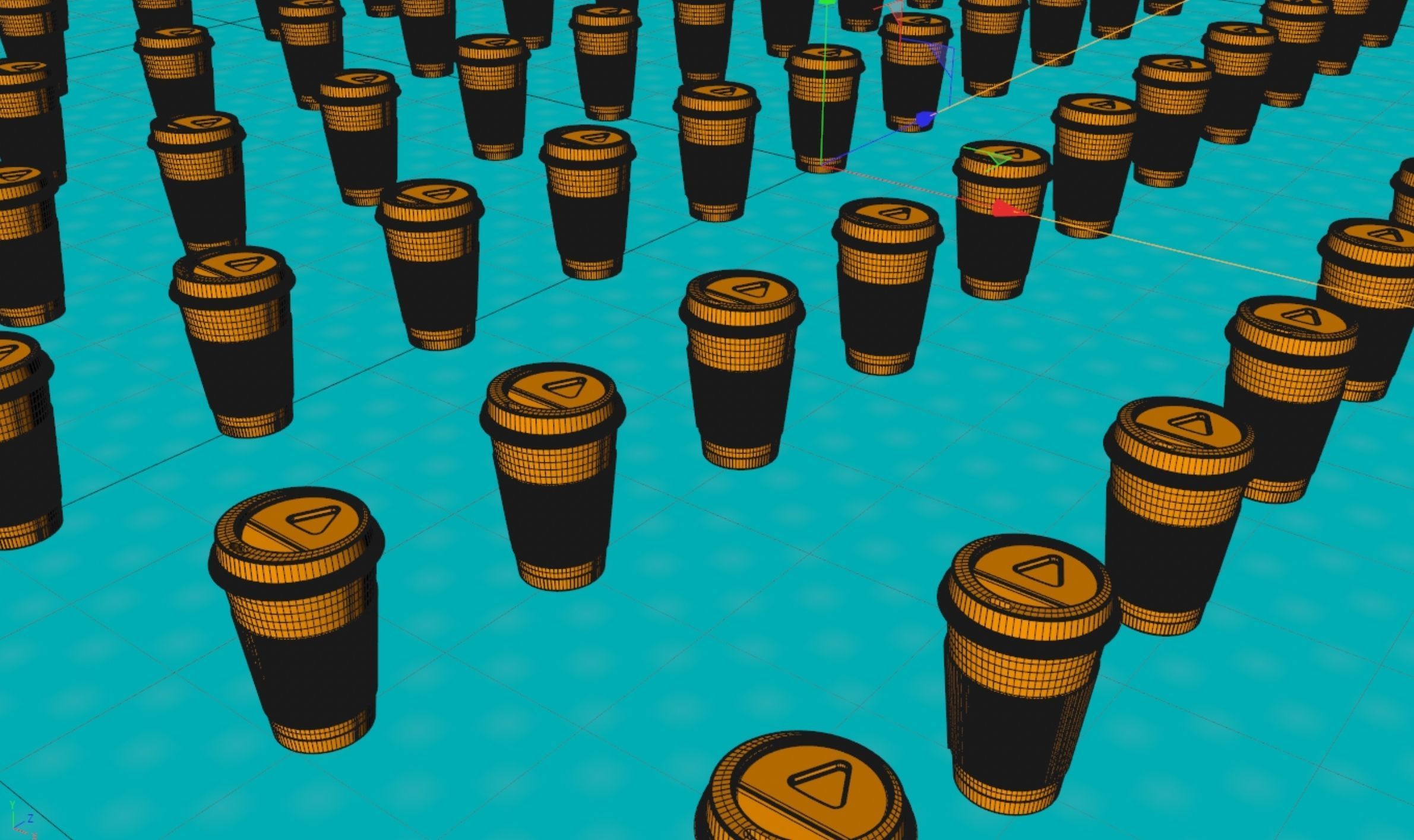 3D model Coffee cups array VR / AR / low-poly | CGTrader