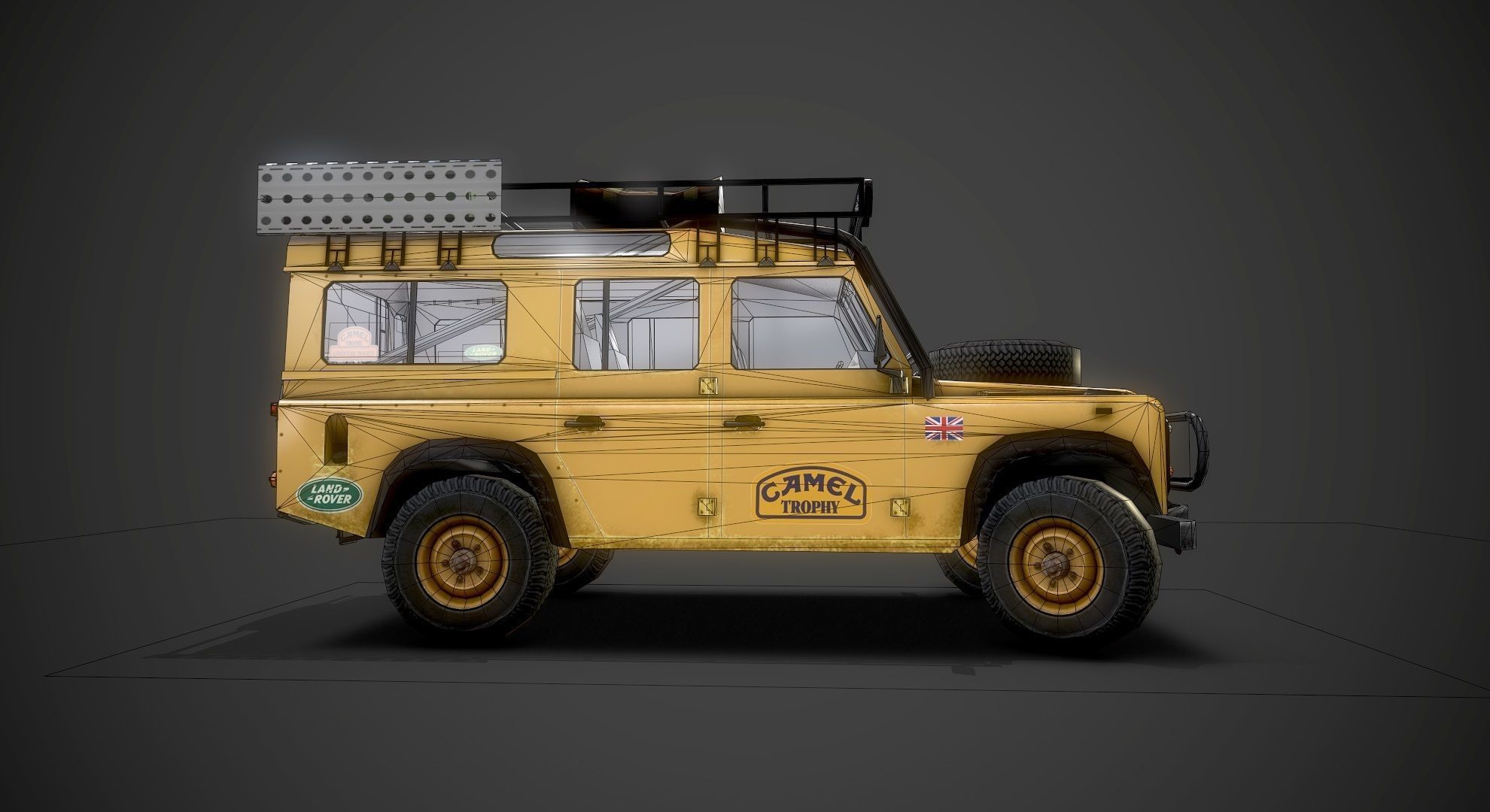 3D model Camel Trophy LandRover Defender 4 door VR / AR / low-poly ...