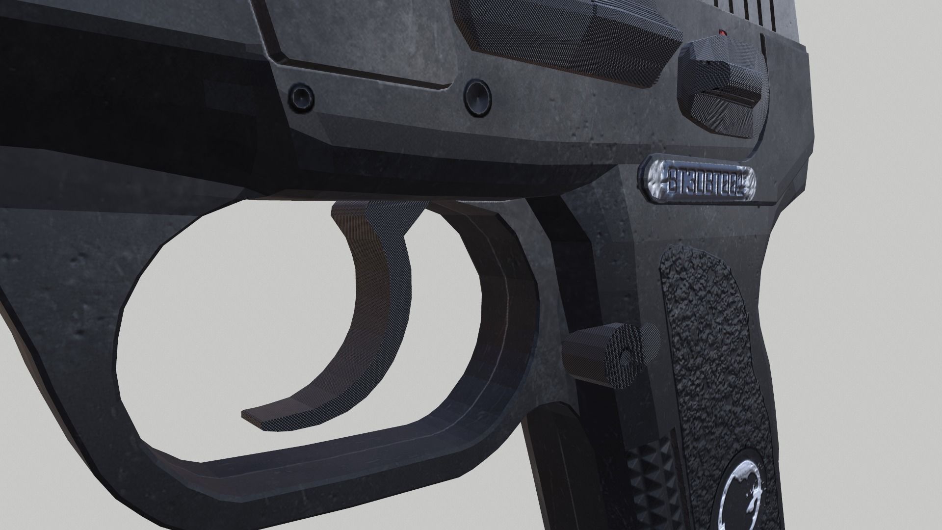 3D model Low Poly Pistol BT1 Colour 001 Modern Weapon VR / AR / low ...