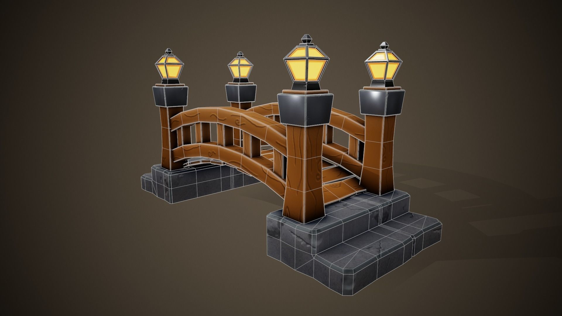 3D model Stylized Bridge - Tutorial Included VR / AR / low-poly | CGTrader