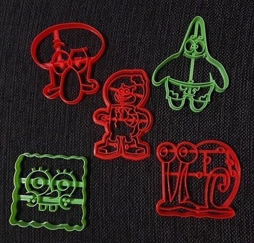 Sponge Bob Kit X5 Cookie Cutter 3d Model 3d Printable Cgtrader
