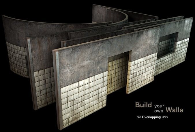 3D model Wall modular VR / AR / low-poly | CGTrader