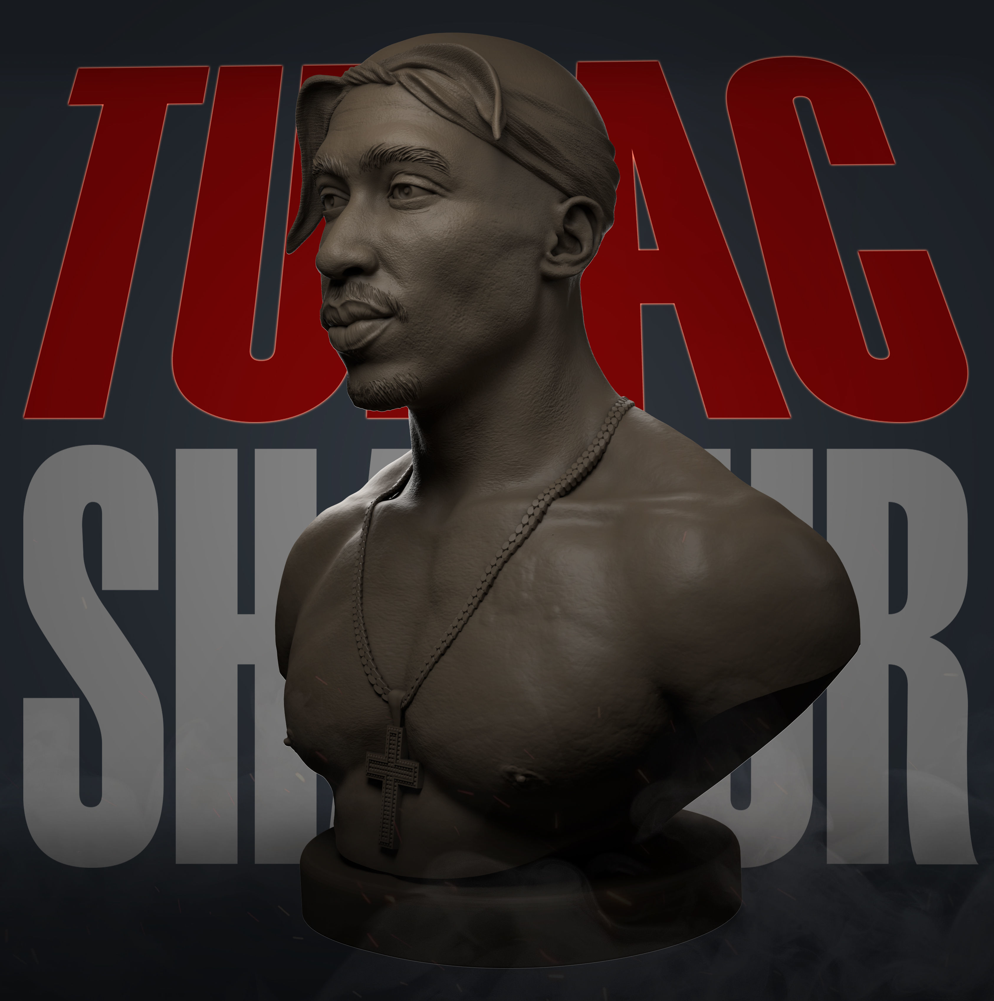 Tupac Shakur 3D model 3D printable | CGTrader