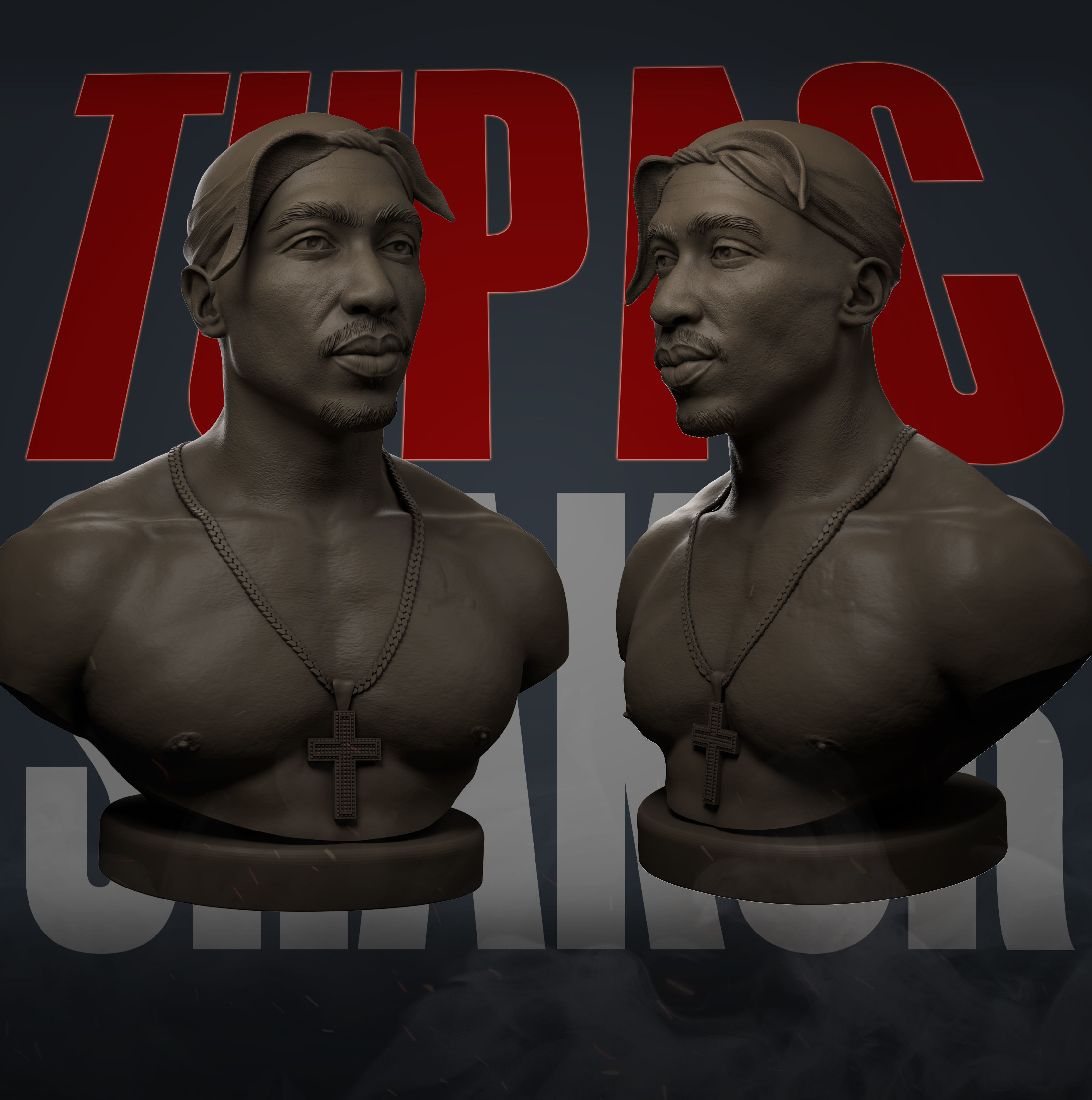 Tupac Shakur 3D model 3D printable | CGTrader