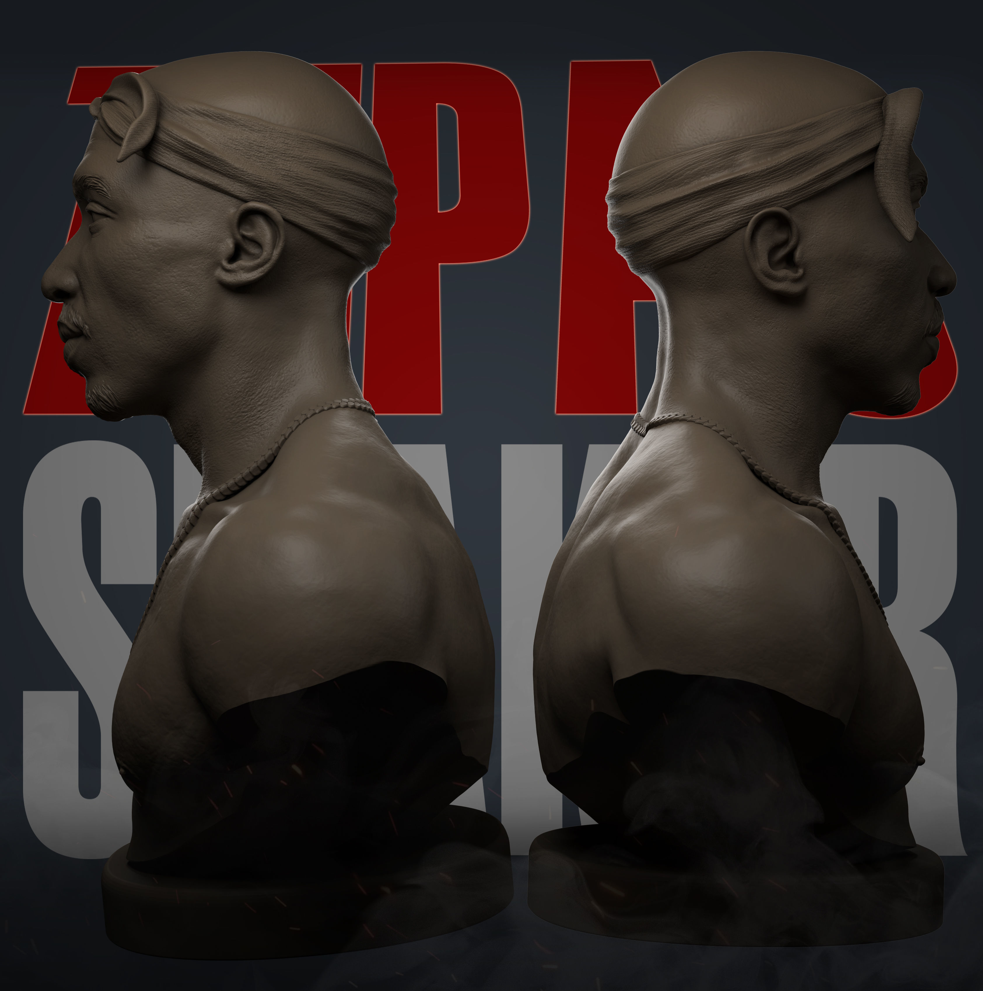 Tupac Shakur 3D model 3D printable | CGTrader