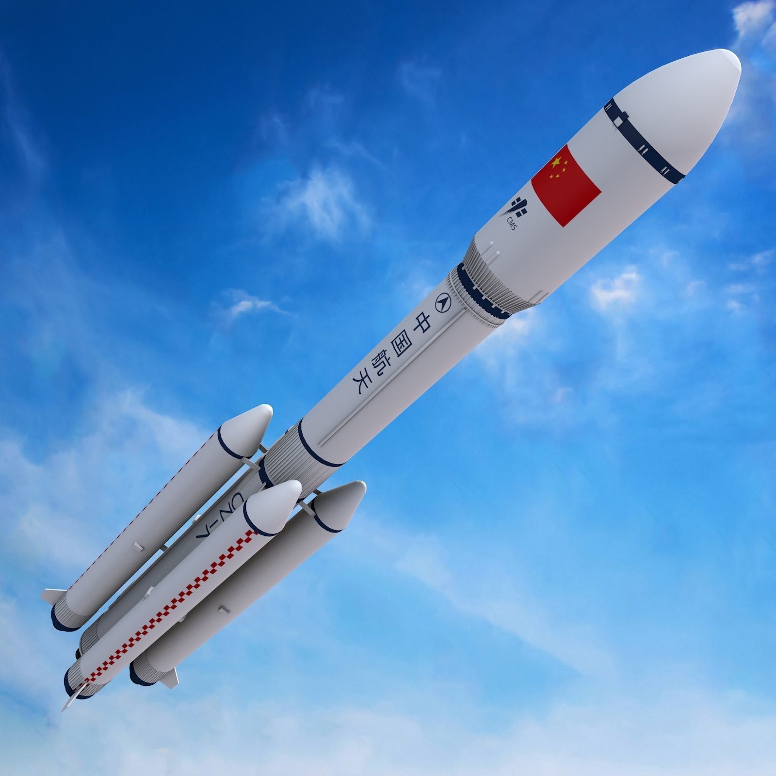 Long March 7 China rocket 3D model | CGTrader