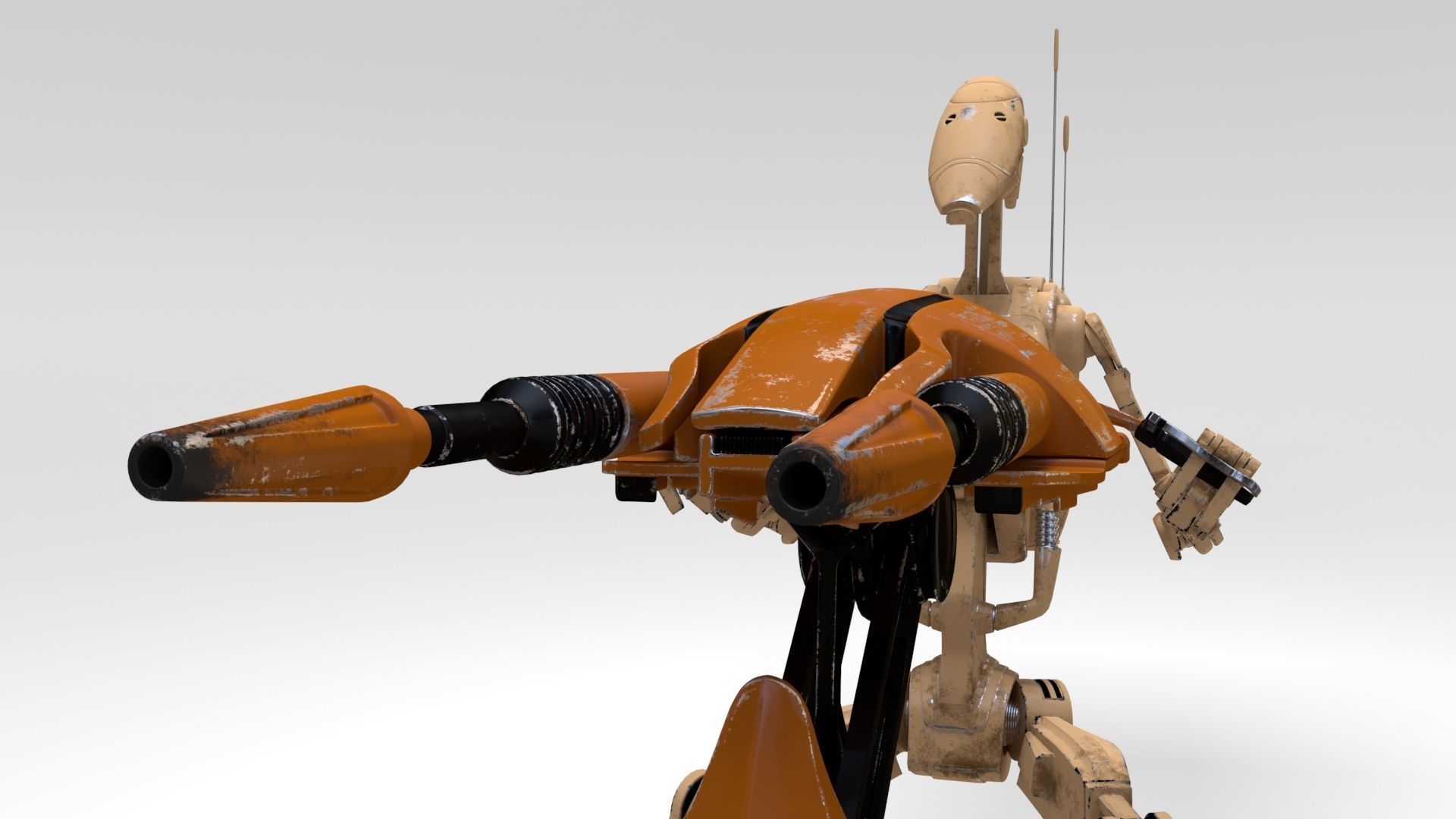 Star Wars - Battle Droid with STAP 3D model | CGTrader