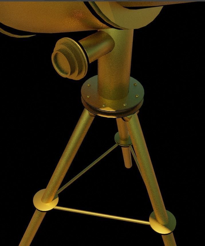 Retro golden telescope free 3D model | CGTrader
