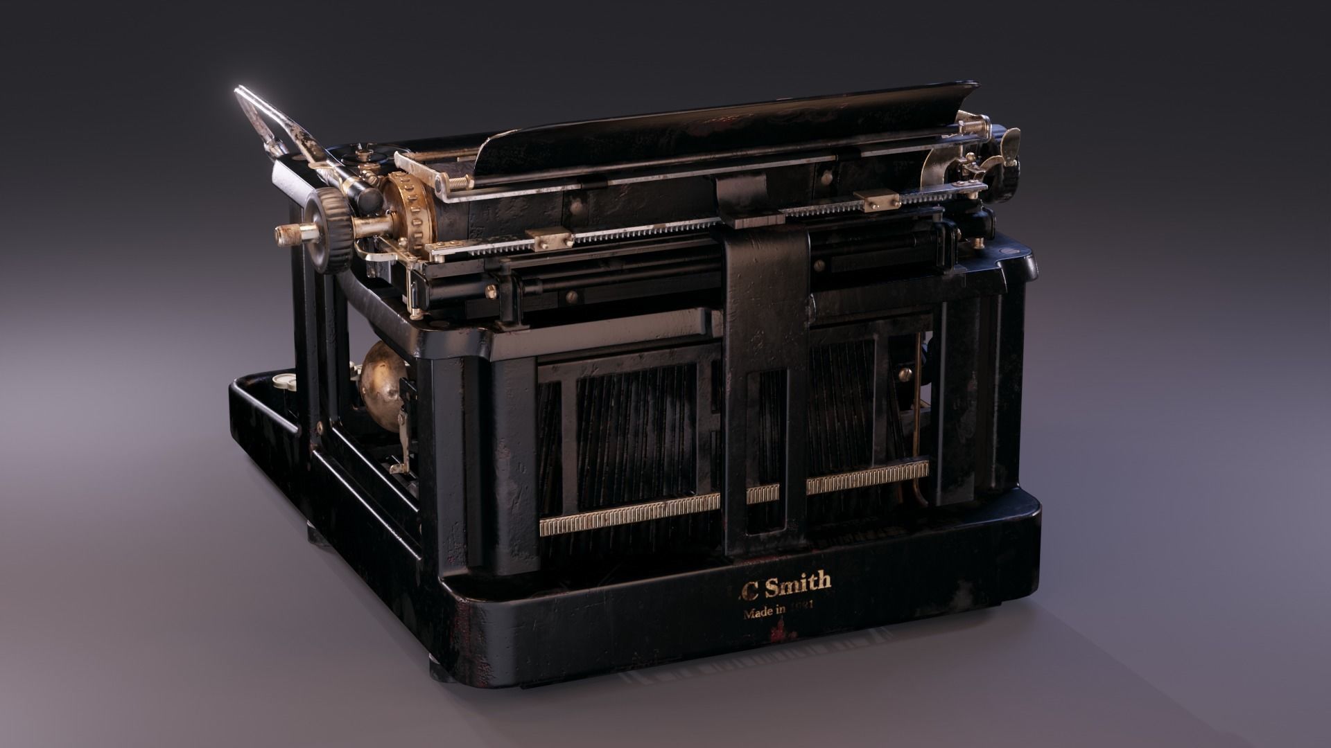 3D model LC Smith Antique Typewriter Machine VR / AR / low-poly | CGTrader