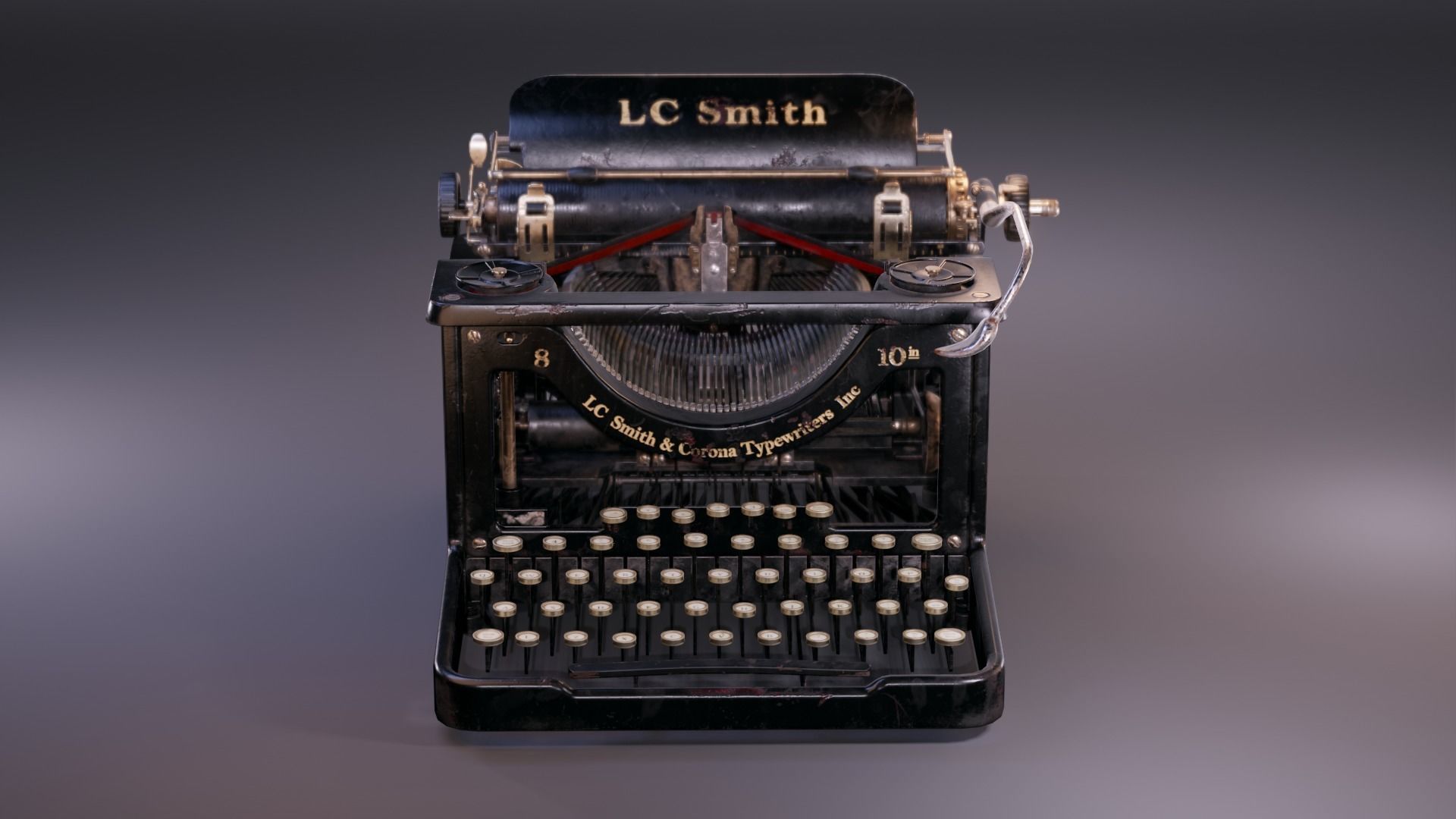 3D model LC Smith Antique Typewriter Machine VR / AR / low-poly | CGTrader