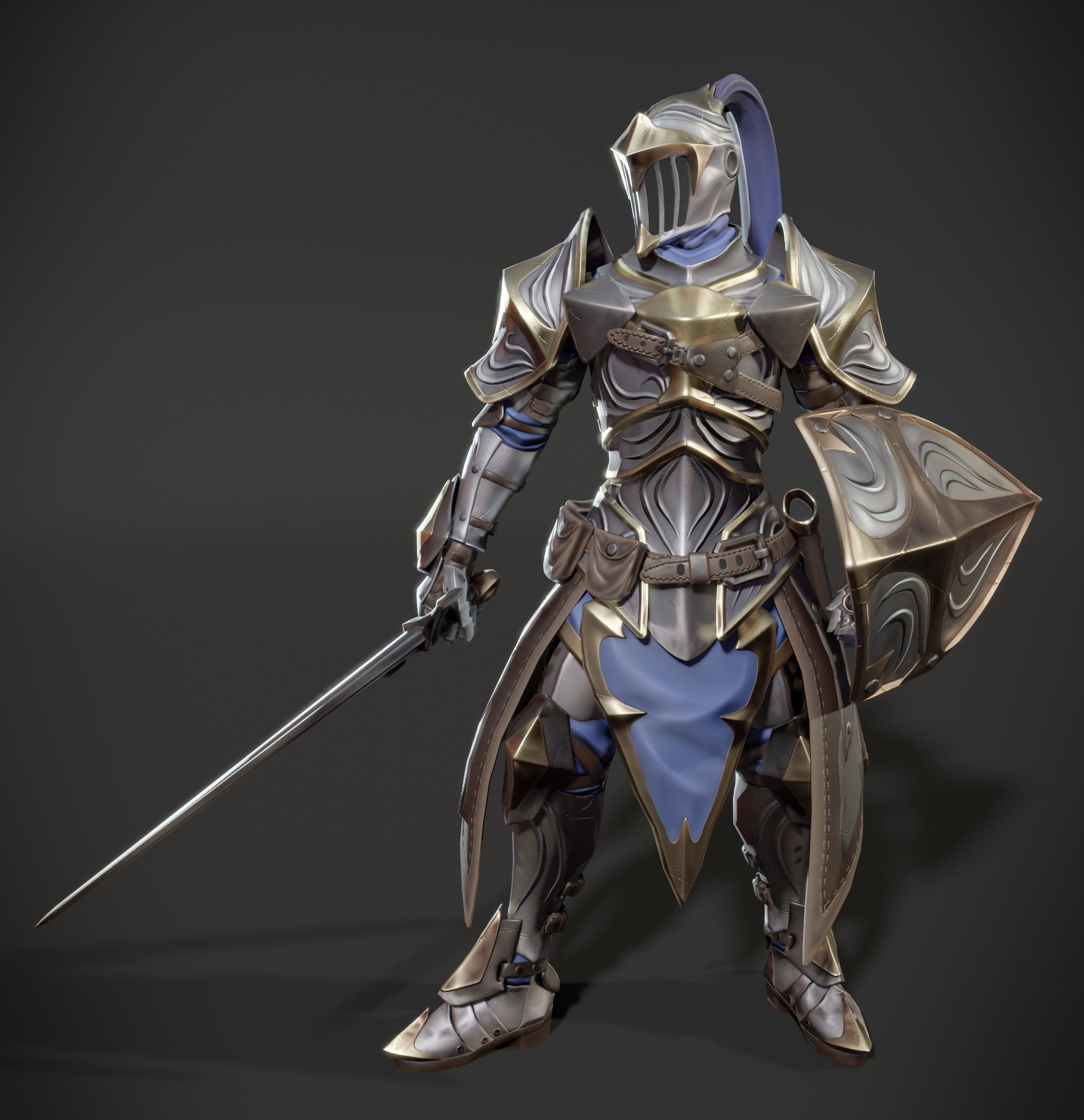 3D model Stylized Knight - Game Ready Character VR / AR / low-poly ...