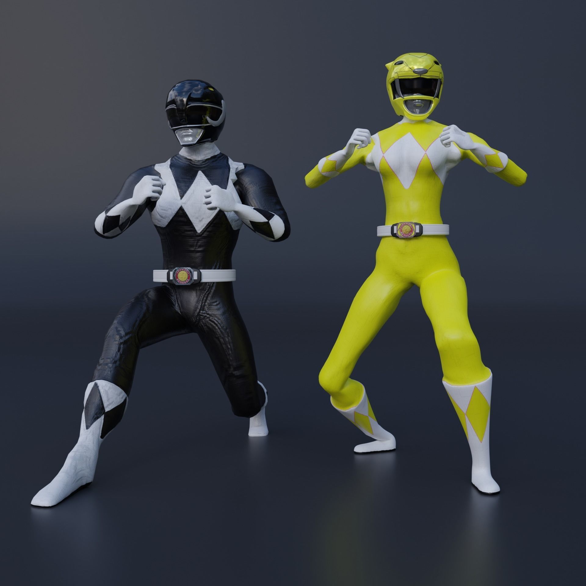Power Rangers 3D model rigged | CGTrader