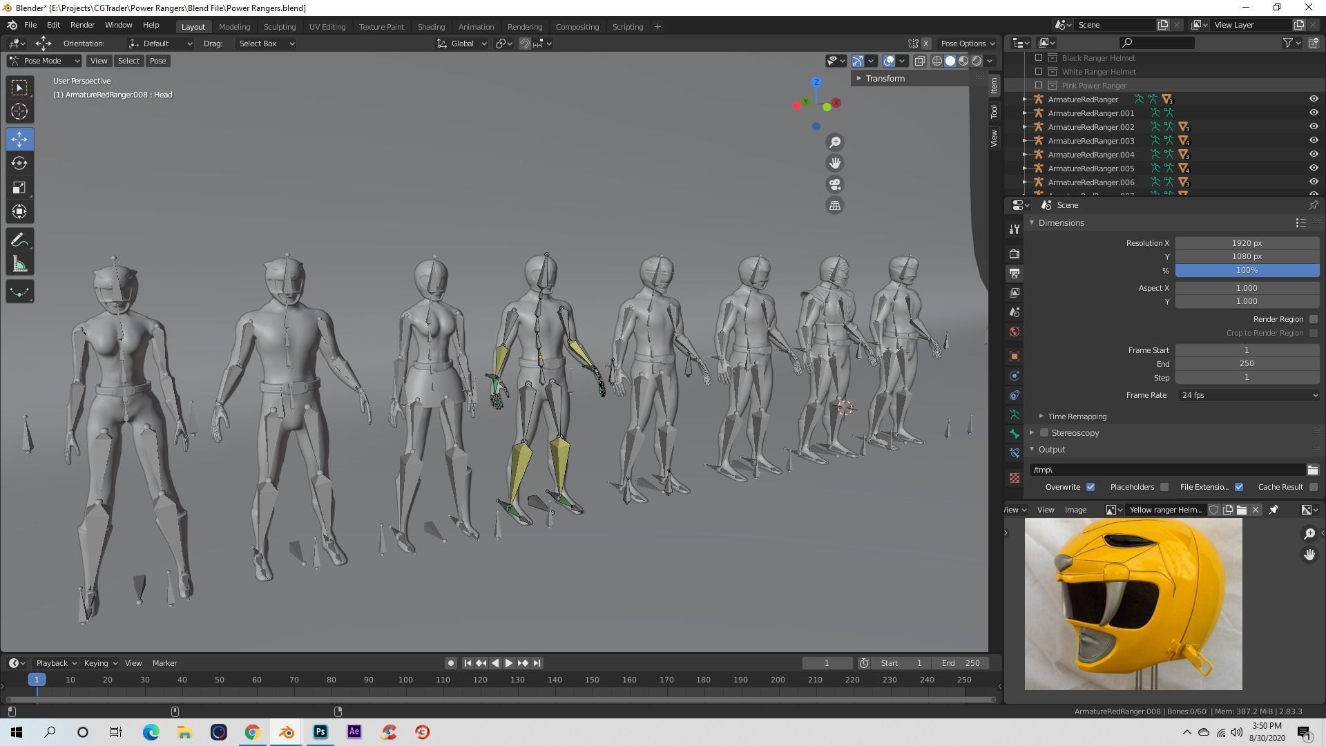 Power Rangers 3D model rigged | CGTrader