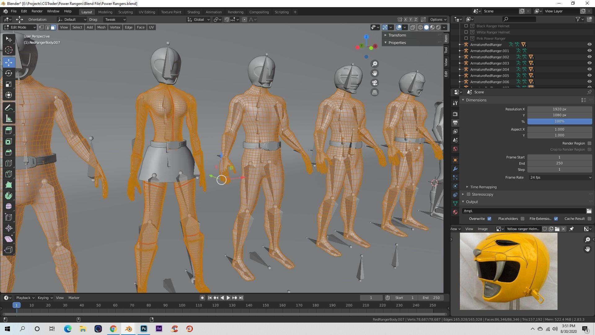 Power Rangers 3D model rigged | CGTrader