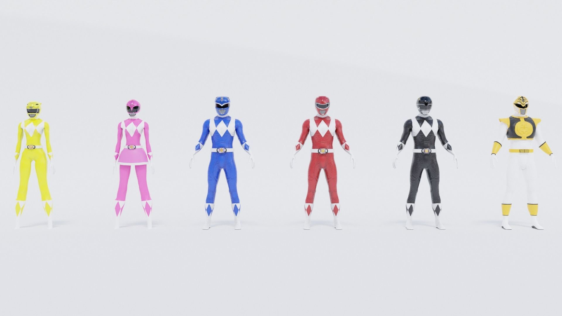 Power Rangers 3D model rigged | CGTrader
