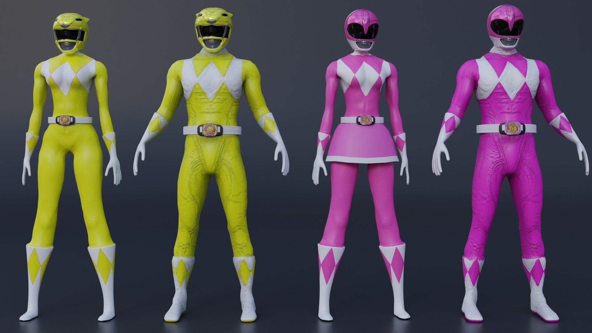 Power Rangers 3D model rigged | CGTrader