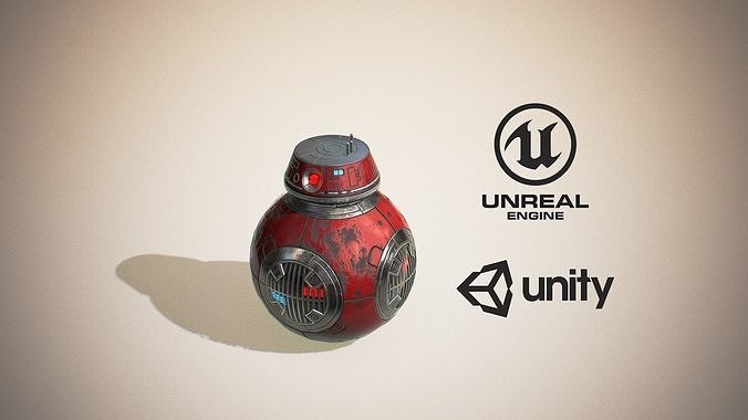 3D model Sci-Fi Droid -Red- VR / AR / low-poly | CGTrader