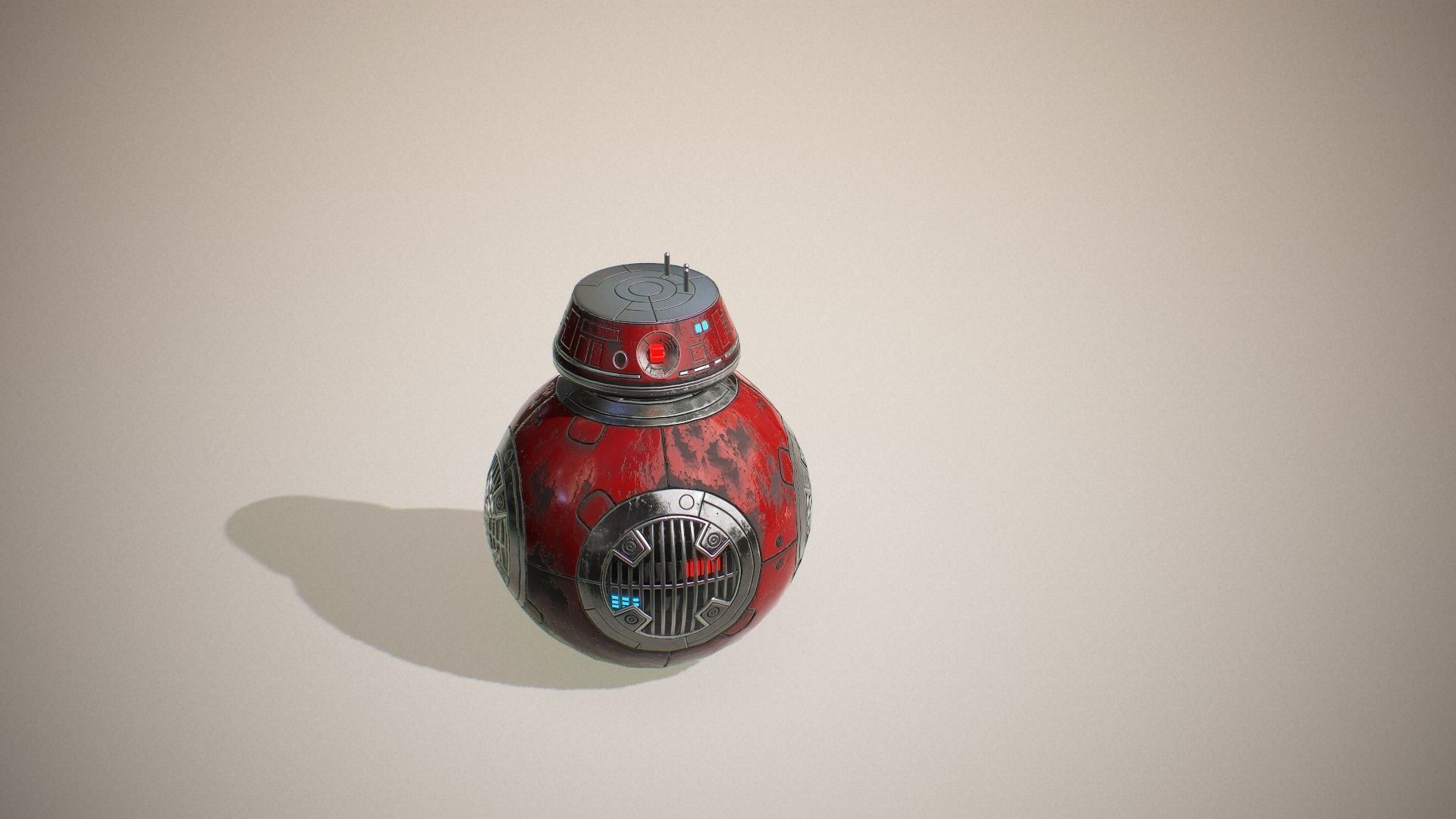 3D model Sci-Fi Droid -Red- VR / AR / low-poly | CGTrader